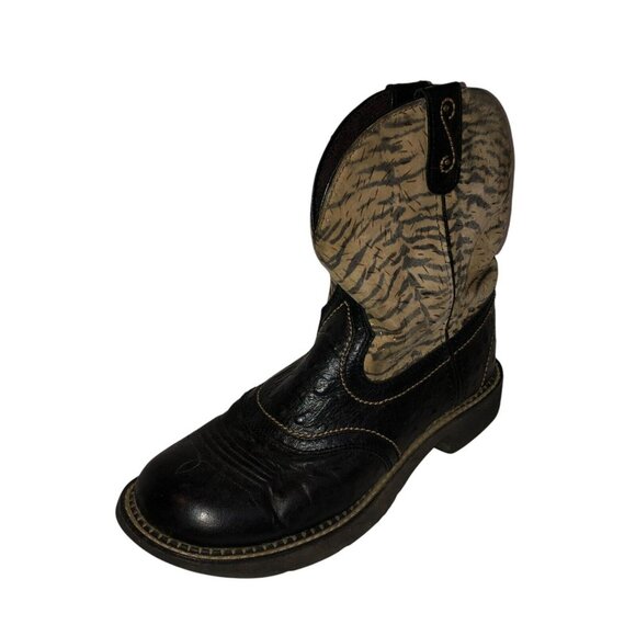 Justin Boots | Shoes | Justin Gypsy Womens Size 95 B Black Golden Zebra ...